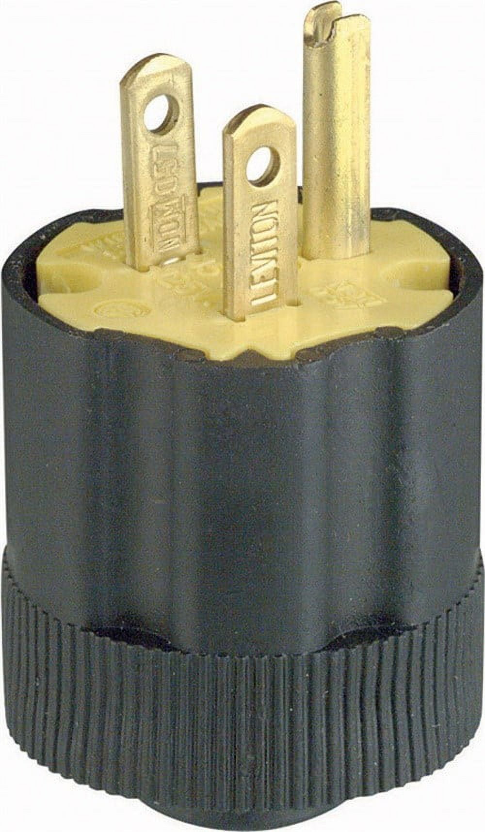 Leviton 113 15 Amp, 125 Volt, Grounding Plug, Black - Walmart.com