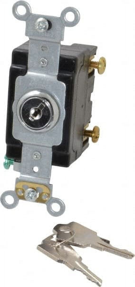 Leviton 1221-2KL 20 Amp Single-Pole Key Lock Switch Industrial - Chrome ...