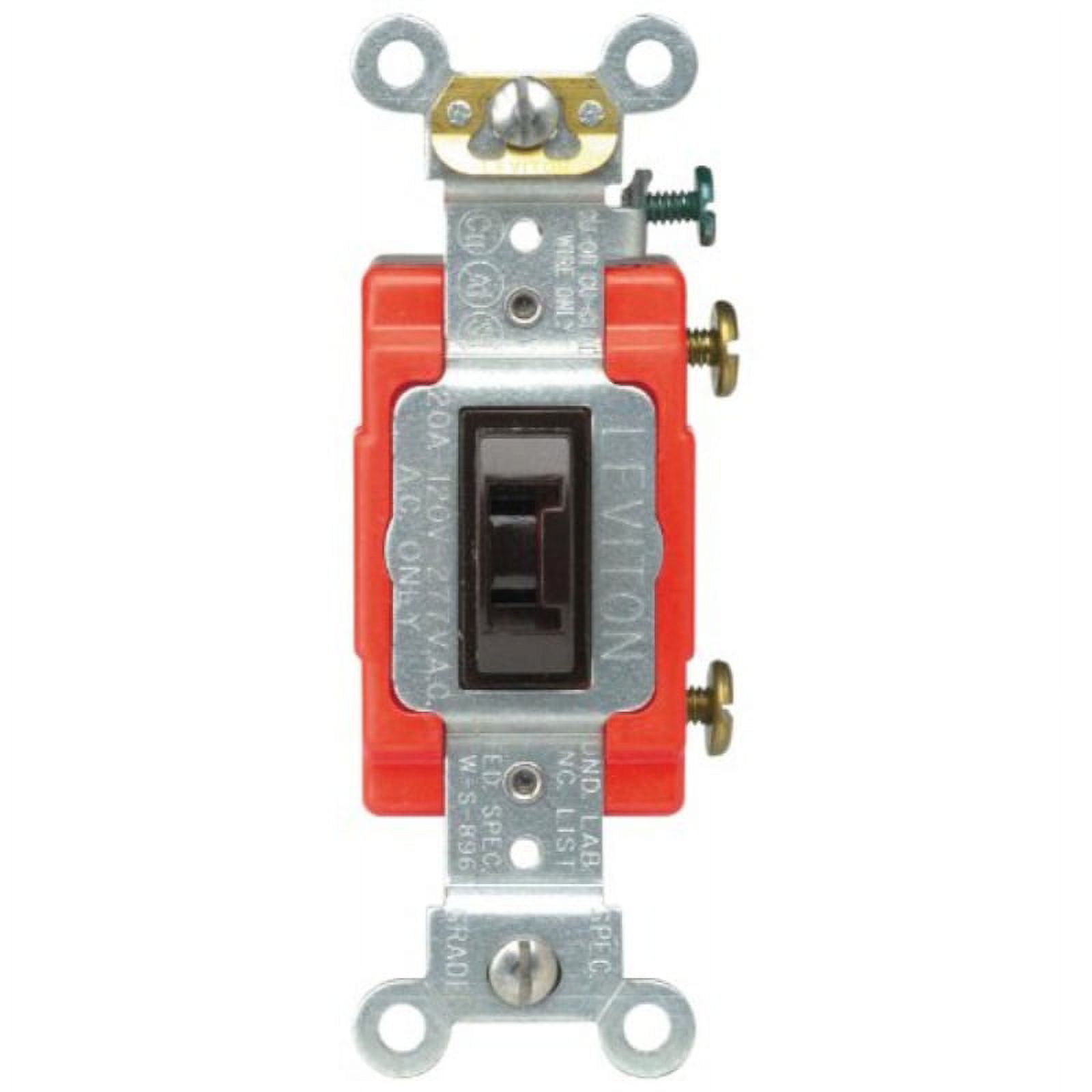 Leviton 1221-2L 20-Amp, 120/277-Volt, Toggle Locking Single-Pole AC ...