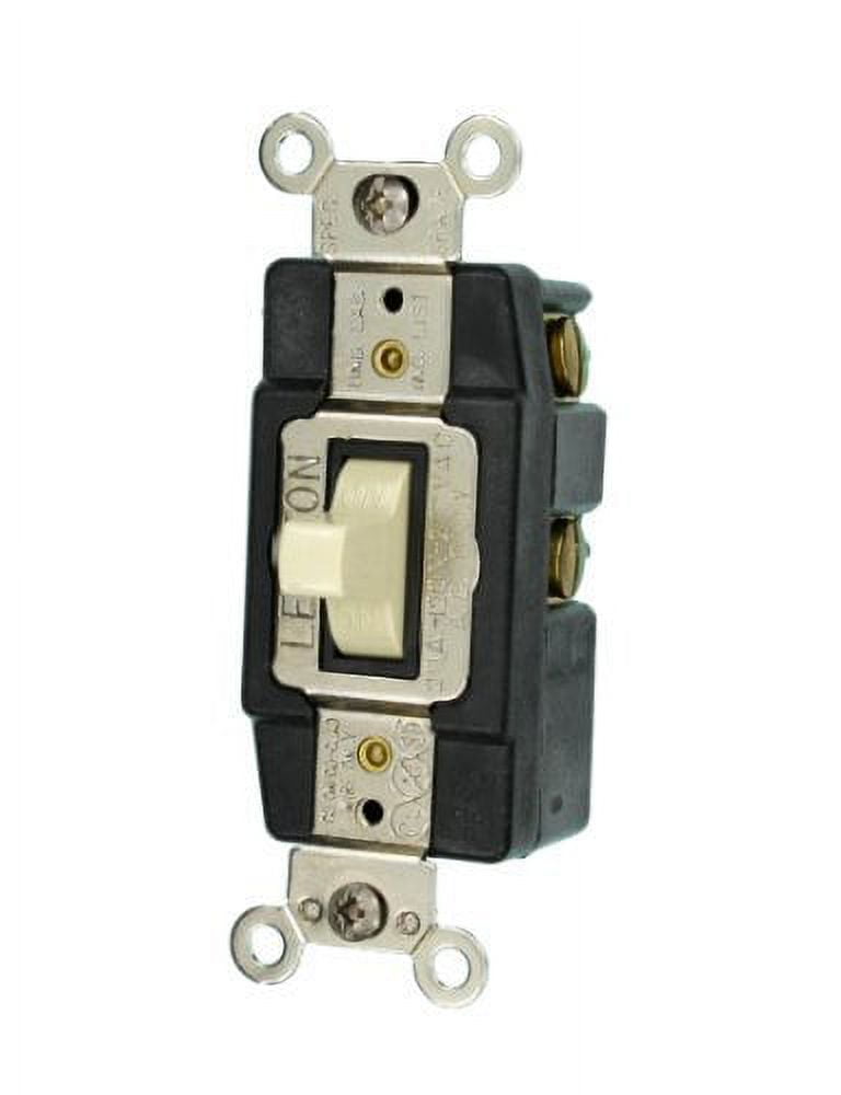 Leviton 1257-I 20-Amp 120/277-Volt Toggle Single-Pole AC Quiet Switch ...