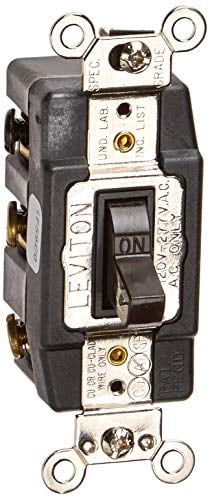 Leviton 1288 30-Amp 120-Volt Toggle Double-Pole AC Quiet Switch, Brown ...