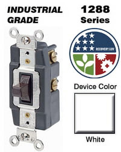 Leviton 1288-W 30-Amp 120-Volt Toggle Double-Pole Ac Quiet Switch ...