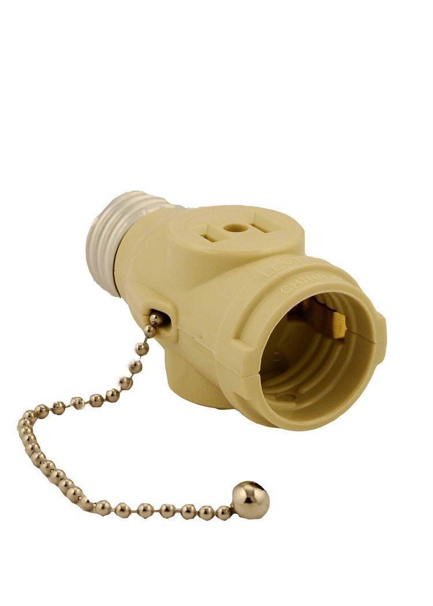 Leviton 1406-I Polarized Lamp Holder Adapter With Pull Chain And 2 ...
