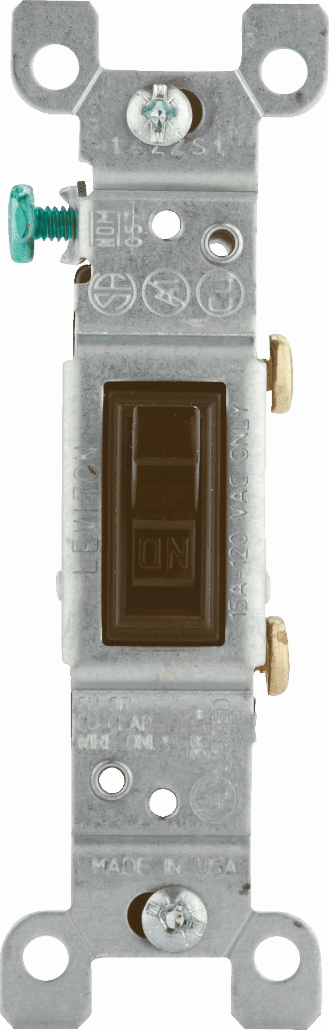 Leviton 1451 15A Toggle Switch in Brown — UL Listed for US Residential ...