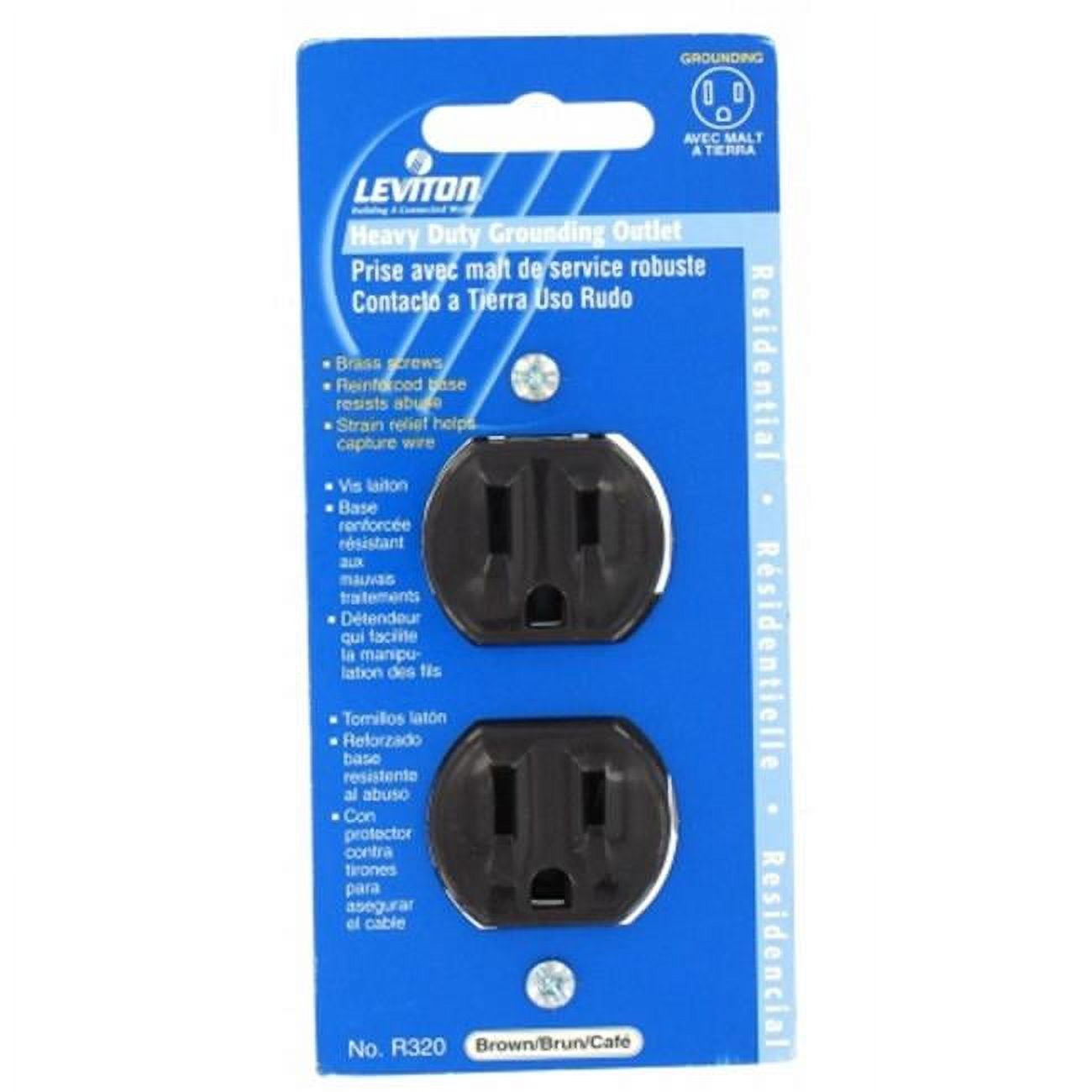 Leviton 15 amps 125 V Duplex Brown Outlet 5-15R 1 pk - Walmart.com
