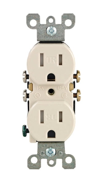 Leviton 15 amps 125 V Duplex Light Almond Outlet 5-15R 10 pk - Walmart ...