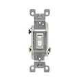 Leviton 15 amps Three Pole Toggle Switch White 1 pk (Pack of 10 ...