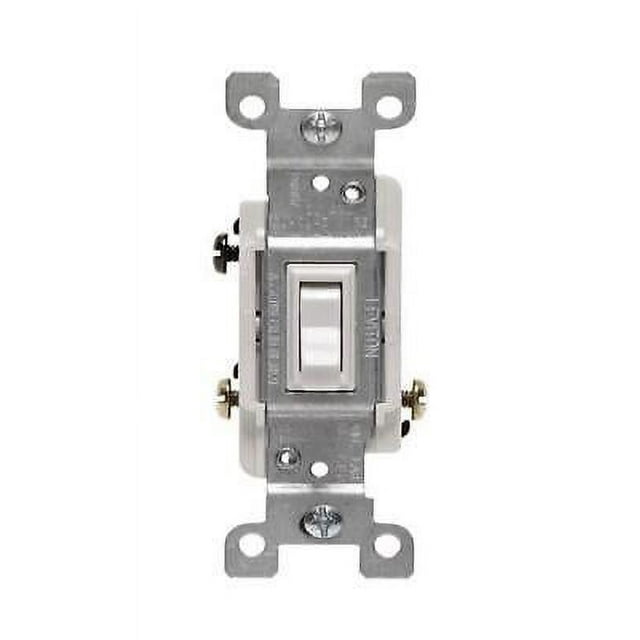 Leviton 15 amps Three Pole Toggle Switch White 1 pk (Pack of 10 ...