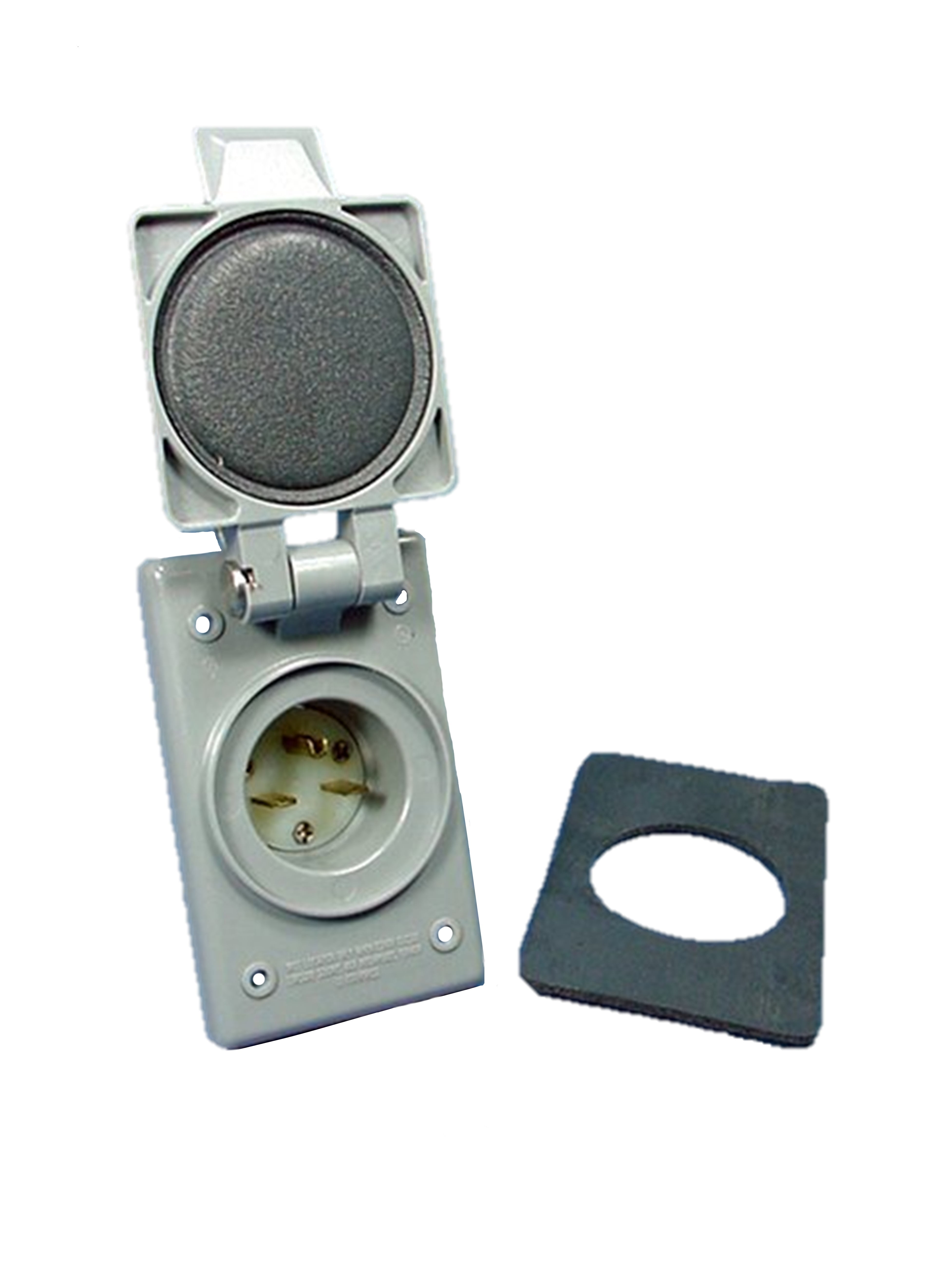 Leviton 15678-CWP Gray NEMA 6-15P 15A 250V Flanged Inlet Plug With ...