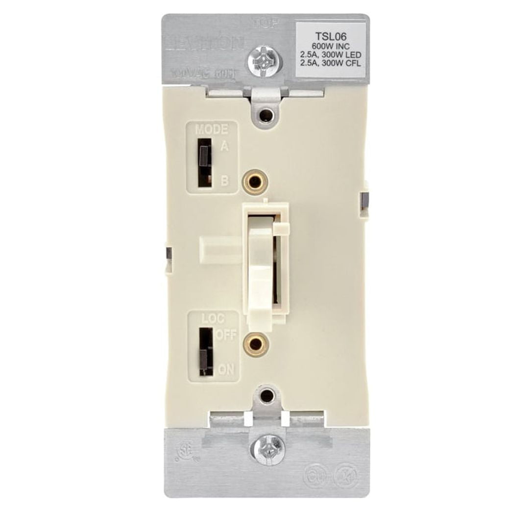 Leviton 2.5 amp 600W-120VAC Incandescent Toggle Dimmer Switch Light ...