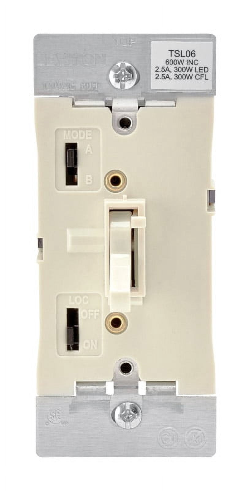 Leviton 2.5 amp 600W-120VAC Incandescent Toggle Dimmer Switch Light ...