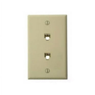 Leviton Ivory Phone Jack Wallplate Decora 40949-ID - Walmart.com