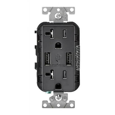 Leviton R02-T5632-0BW 15 Amp White USB & Receptacle Combination Outlet ...