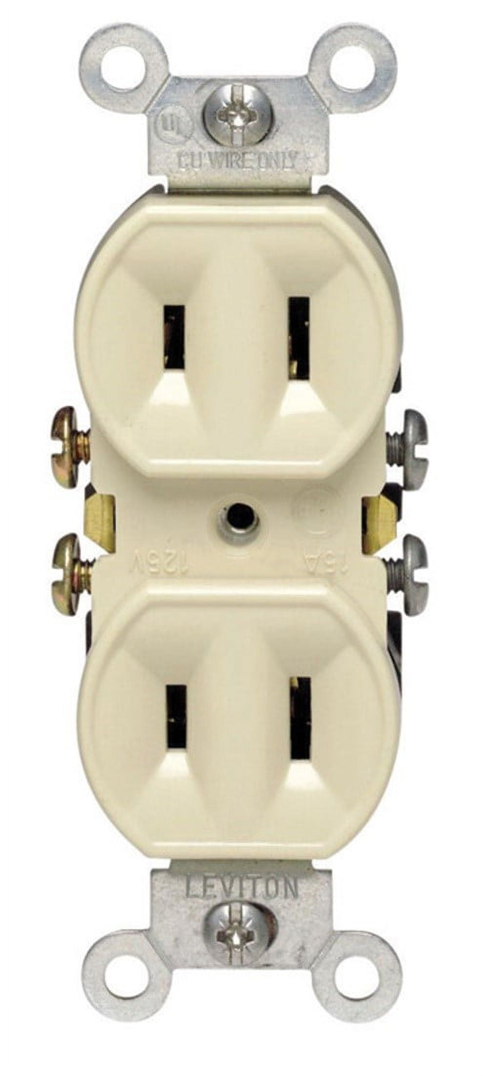 Leviton 223-I 15 Amp, 125 Volt, Duplex Receptacle, Residential Grade ...