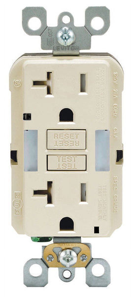Leviton 20 amps 125 V Duplex Light Almond GFCI Outlet 5-20R 1 pk ...