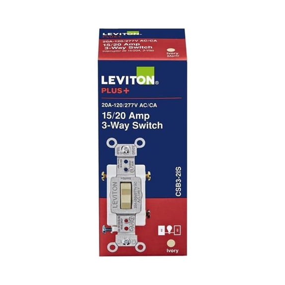 Leviton 3016732 20A 3-Way Toggle AC Quiet Switch, Ivory - Walmart.com