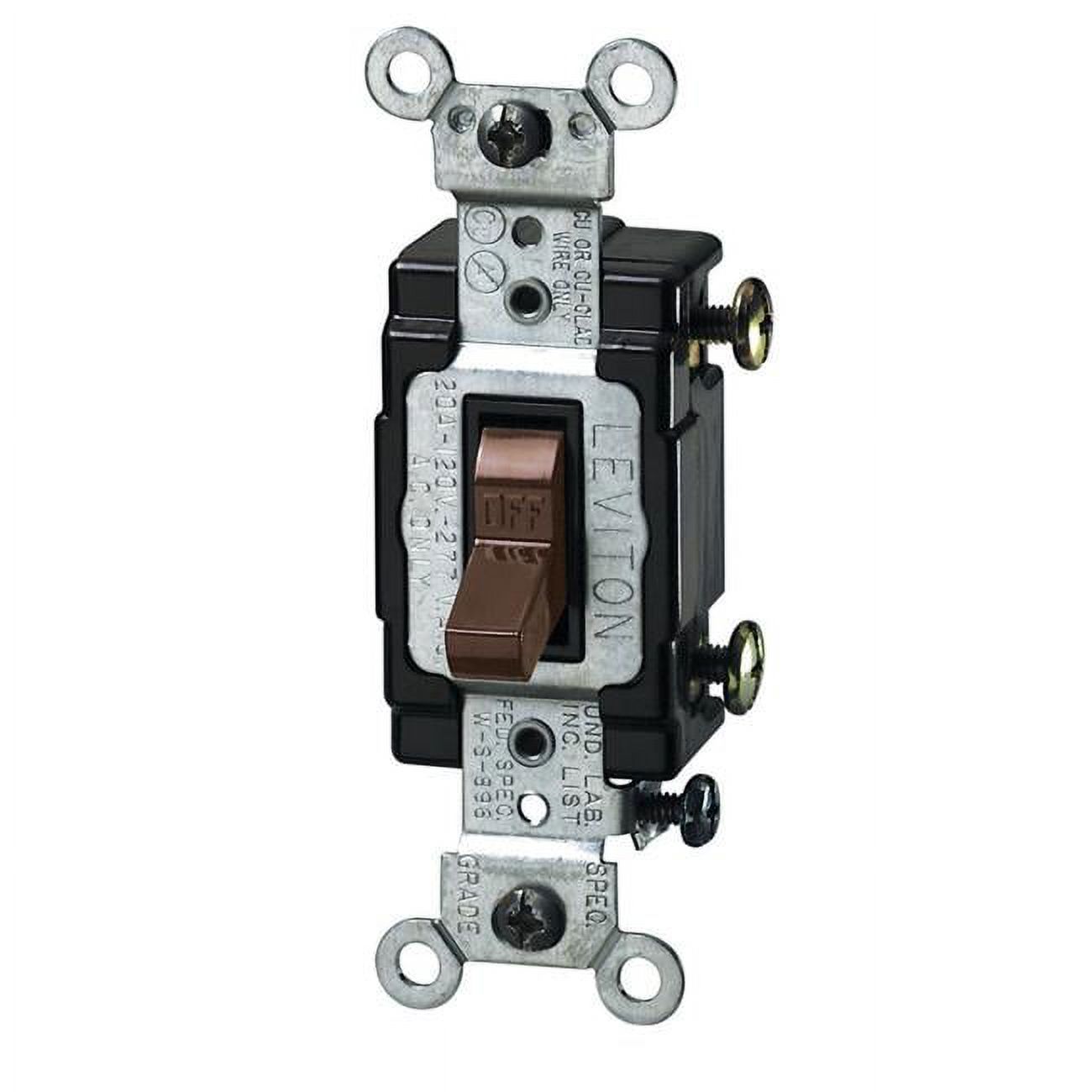 Leviton 20 amps Single Pole Toggle AC Quiet Switch Brown 1 pk - Walmart.com