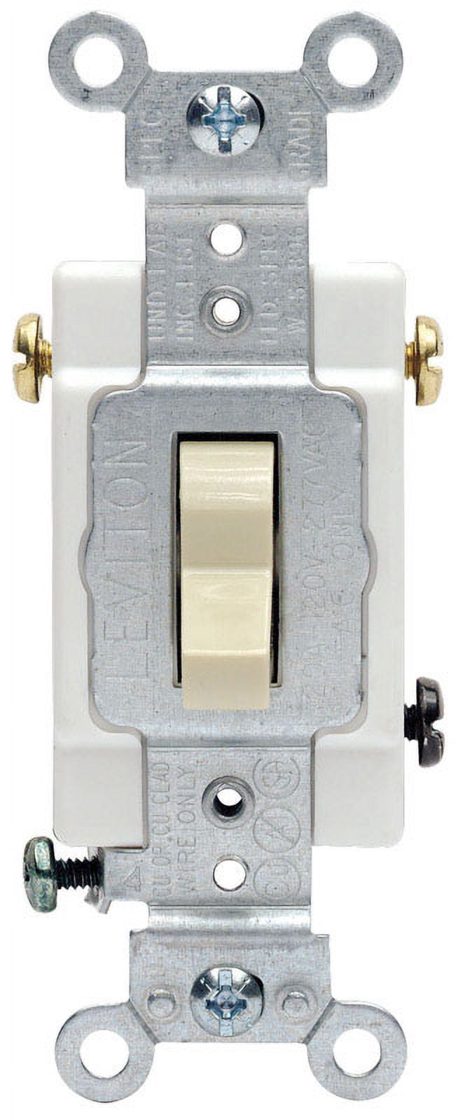 Leviton 20 amps Three Pole Toggle AC Quiet Switch Light Almond 1 pk ...