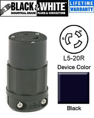Leviton 2313-B Connector Locking Blade L5-20R 20A 125V 2P3W Grounding ...