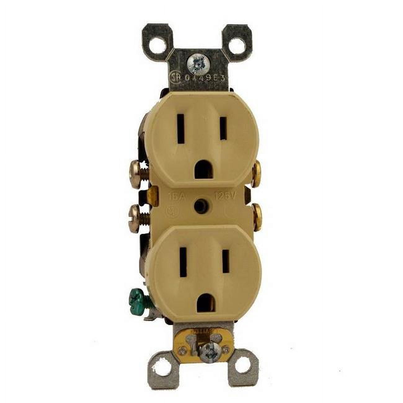 Leviton 252-05320-0SI Duplex Receptacle, 2 -Pole, 15 A, 125 V, Push-In ...