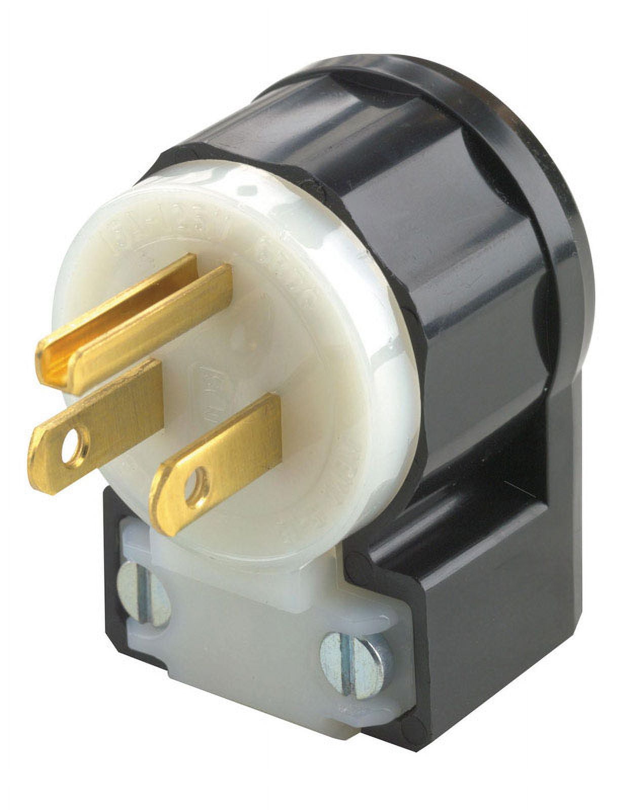 Leviton 15A 125V 2 Pole 3 Wire Black And White Straight Blade Plug ...