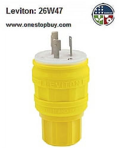 Leviton 26W47 Plug Locking Blade Wetguard L5-20P 20A 125V 2P3W ...