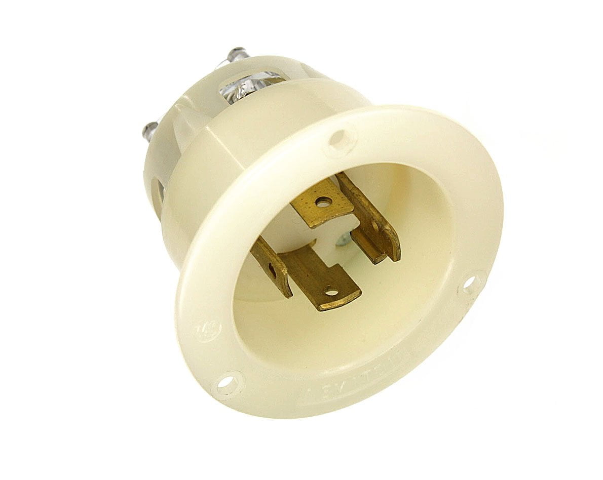 Leviton 2755 30-Amp, 120/208 Volt- 3PY, Flanged Inlet Locking ...