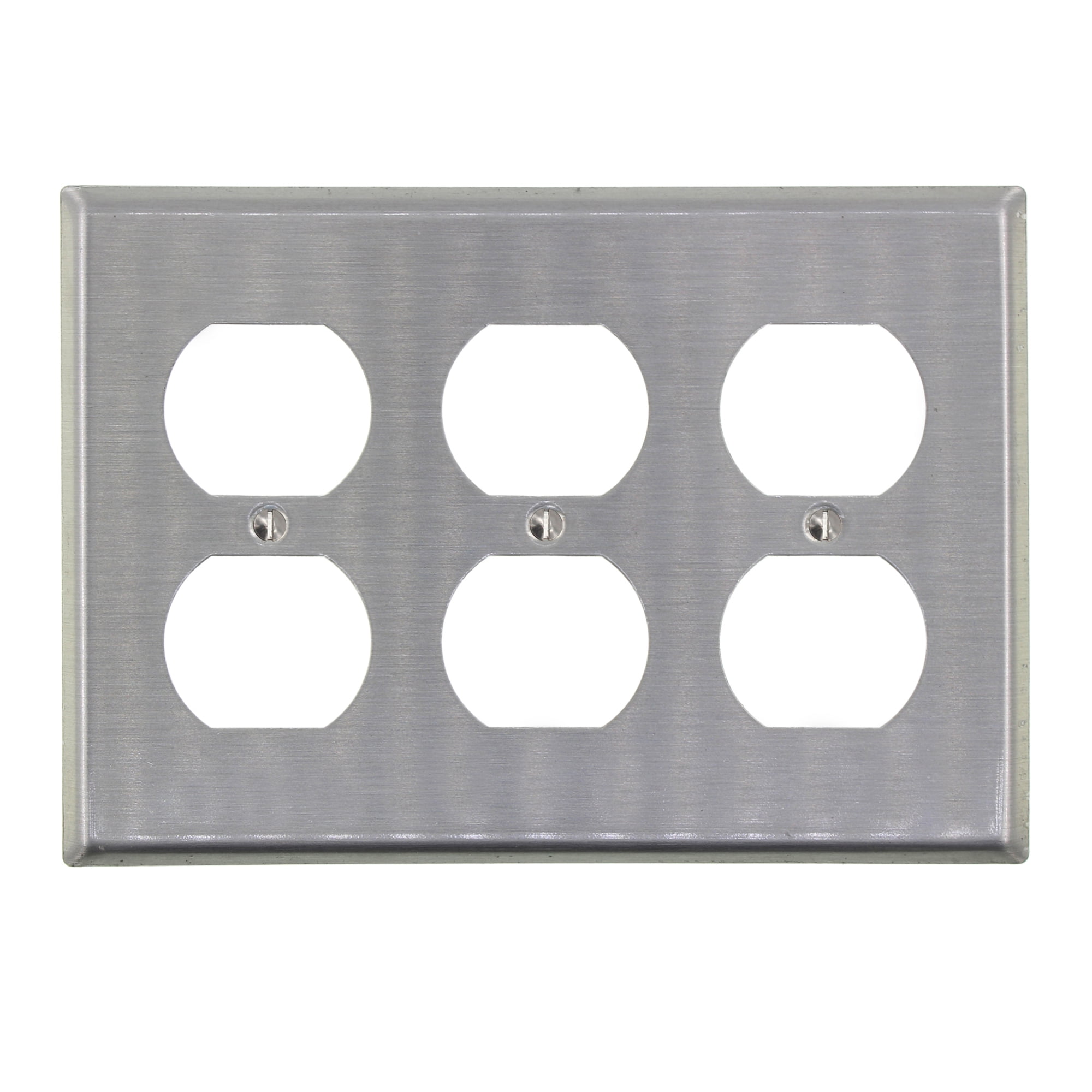 NON-MAGNETIC Stainless 3-Gang Receptacle Wallplate Outlet Cover 84030 ...