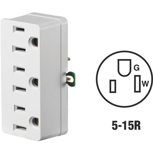 Leviton 3-To-2 Multi-Outlet Tap WHT TRIPLE, Each - Walmart.com