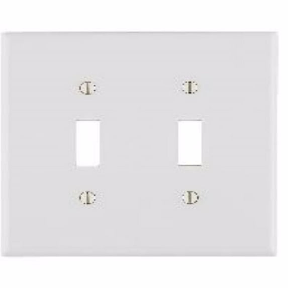 Leviton Toggle Wall Plate Antimicrobial Powder Coated White 2-Gang RA2 ...