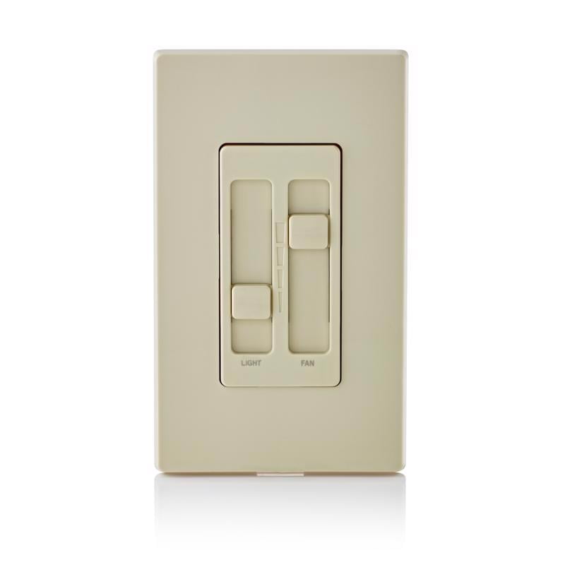 Leviton 3001339 Decora Sureslide Fan & LED Dimmer Slide Switch, Ivory ...