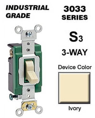 Leviton 3033-2I 30 Amp 3-Way Toggle Switch Industrial - Ivory - Walmart.com