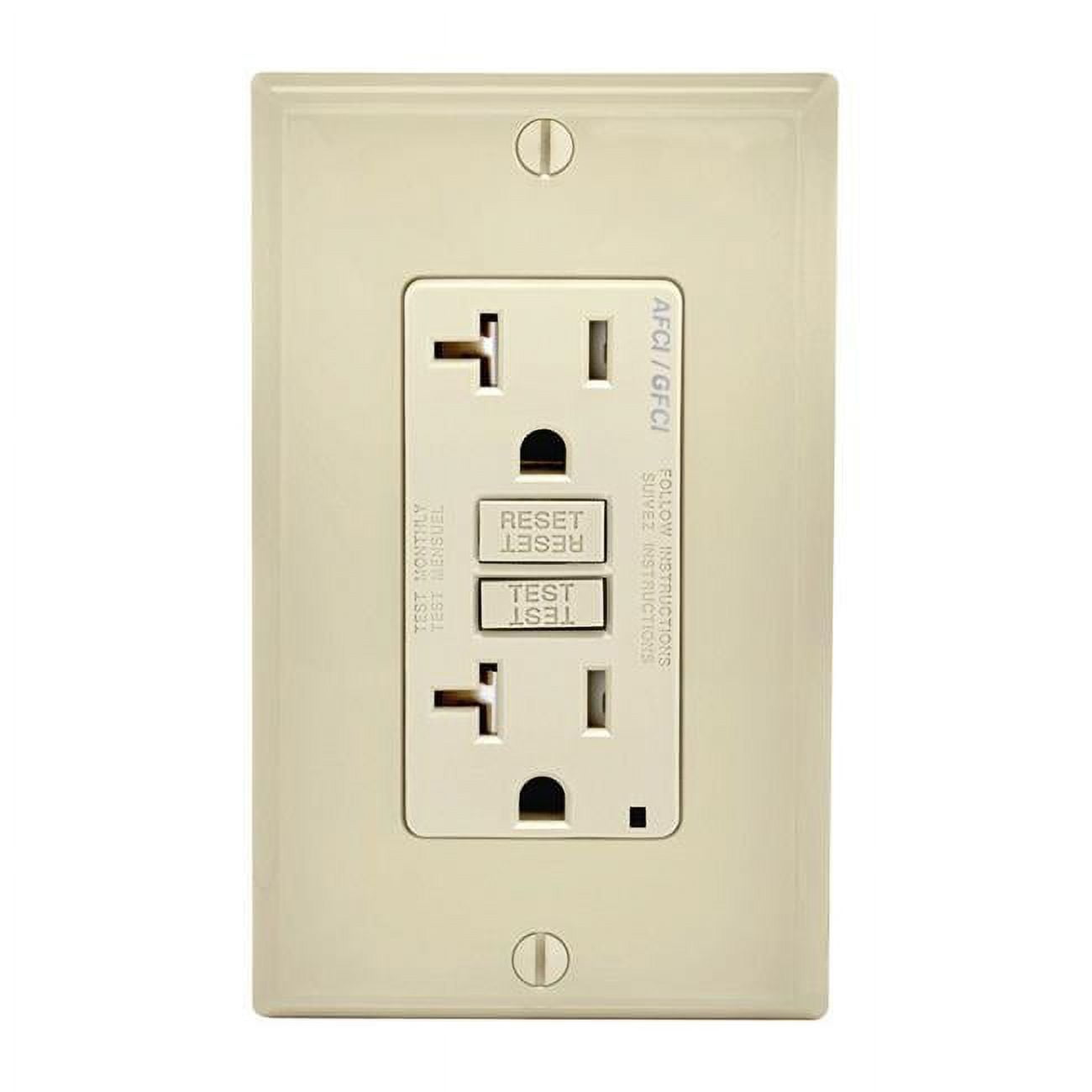Leviton 3809456 20A, 125V 5-20R Decora AFCI & GFCI Dual Function Outlet ...