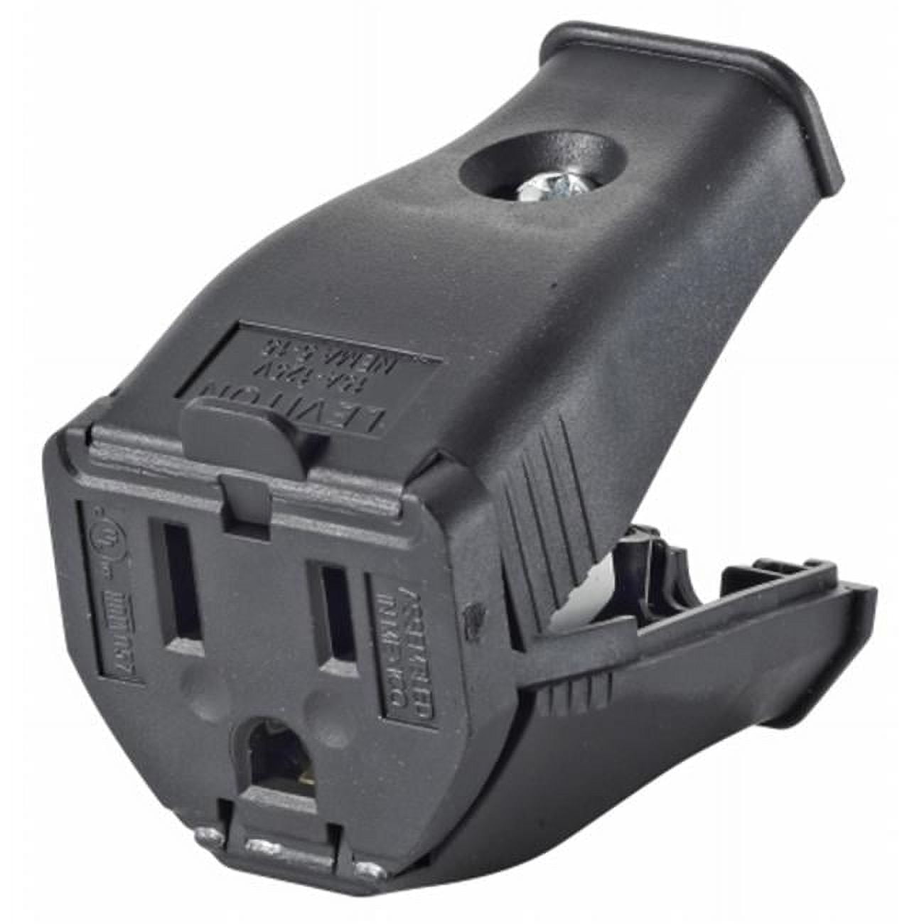 Leviton 3W102-E Clamptite Hinged Cord Outlet, 2-Pole, 3-Wire, 125V, 15A ...