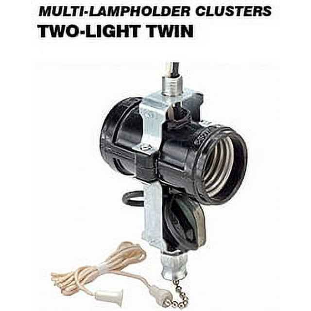 Leviton 4017-D2F Pull Chain Two Light Cluster Twin Light Socket ...