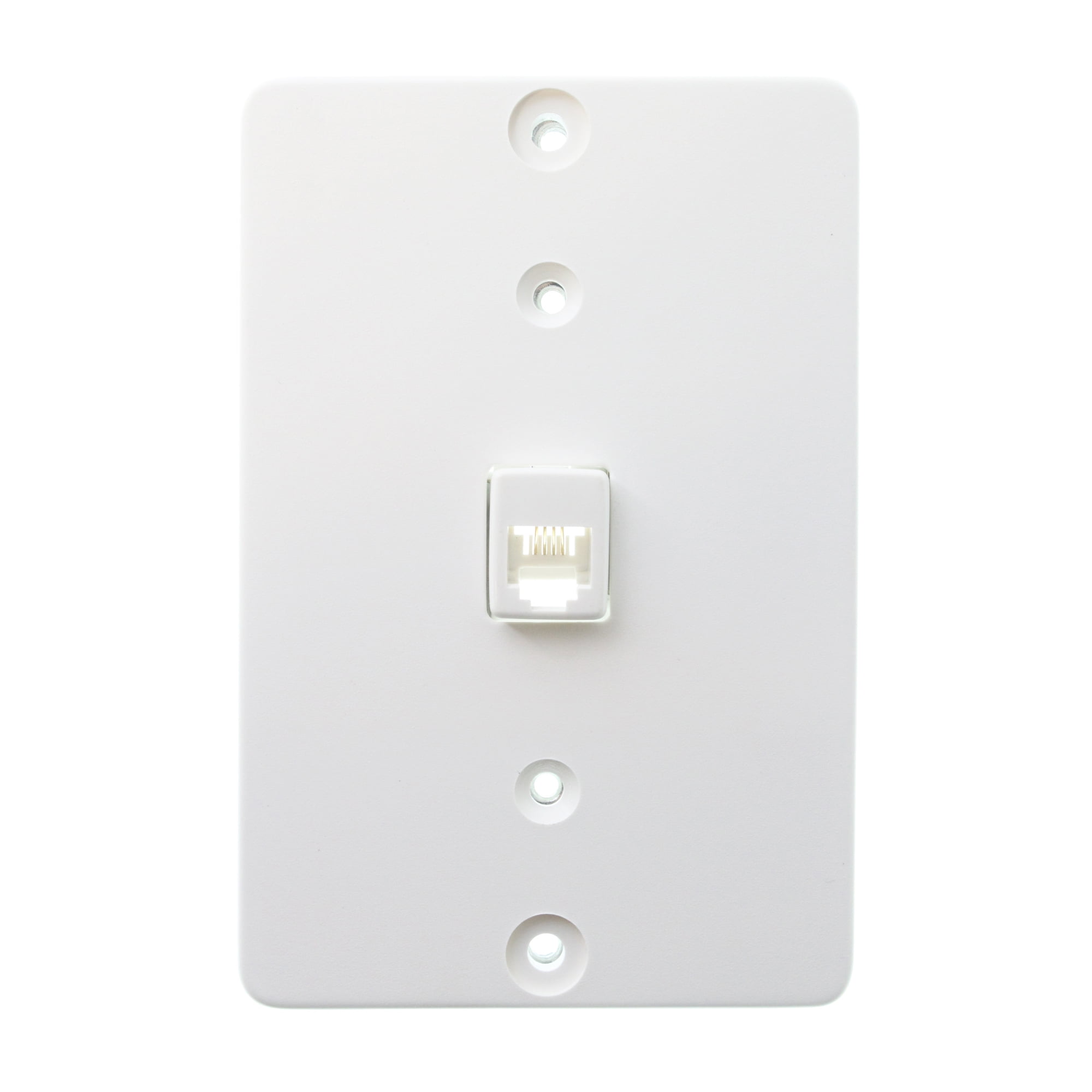 Leviton 40257-W Telephone Wall Phone Jack, 6P4C, Screw Terminal, White ...