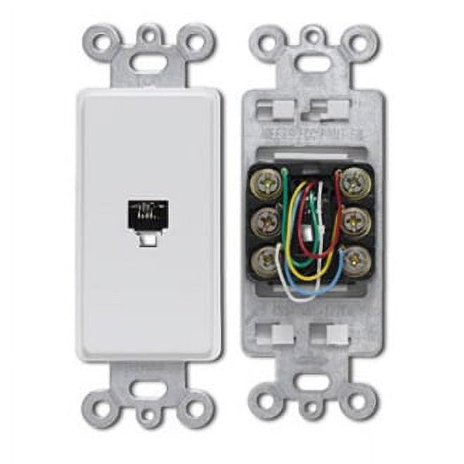 Leviton 40680-I Ivory Decora 8P8C Modular Jack Wall Plate Insert ...