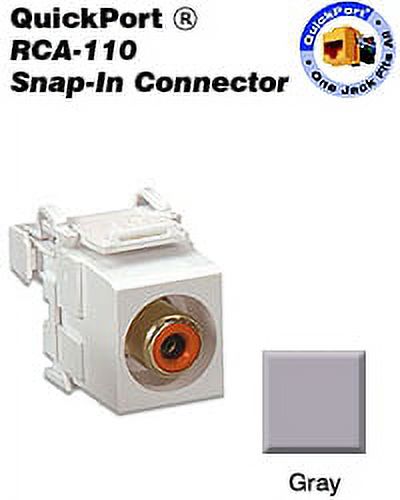 Leviton 40735-RRG RCA-110 QuickPort Snap-In Connector - Gray - Walmart.com