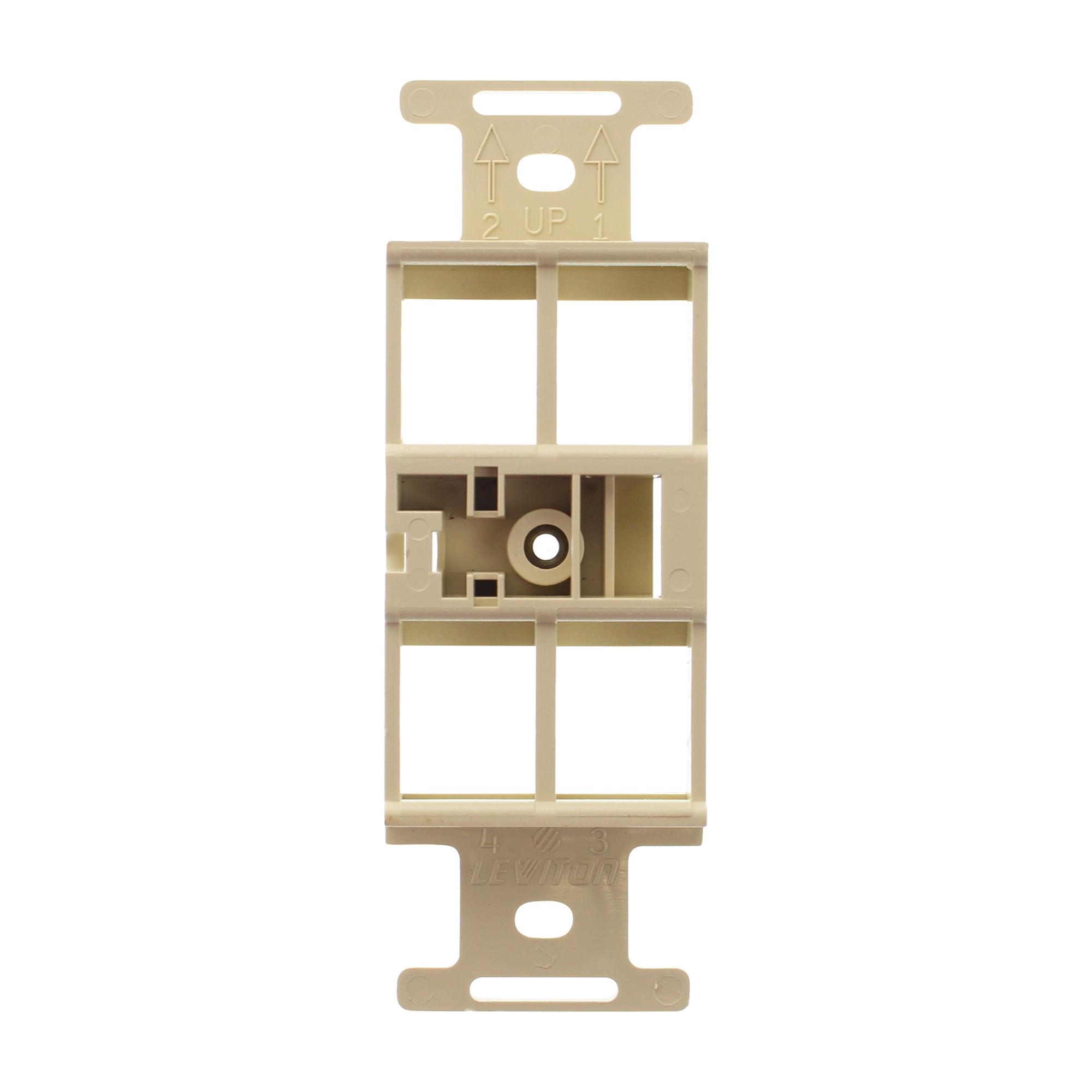Leviton 41087-QIP QuickPort Duplex Type 106 Insert, 4-Port, Ivory ...
