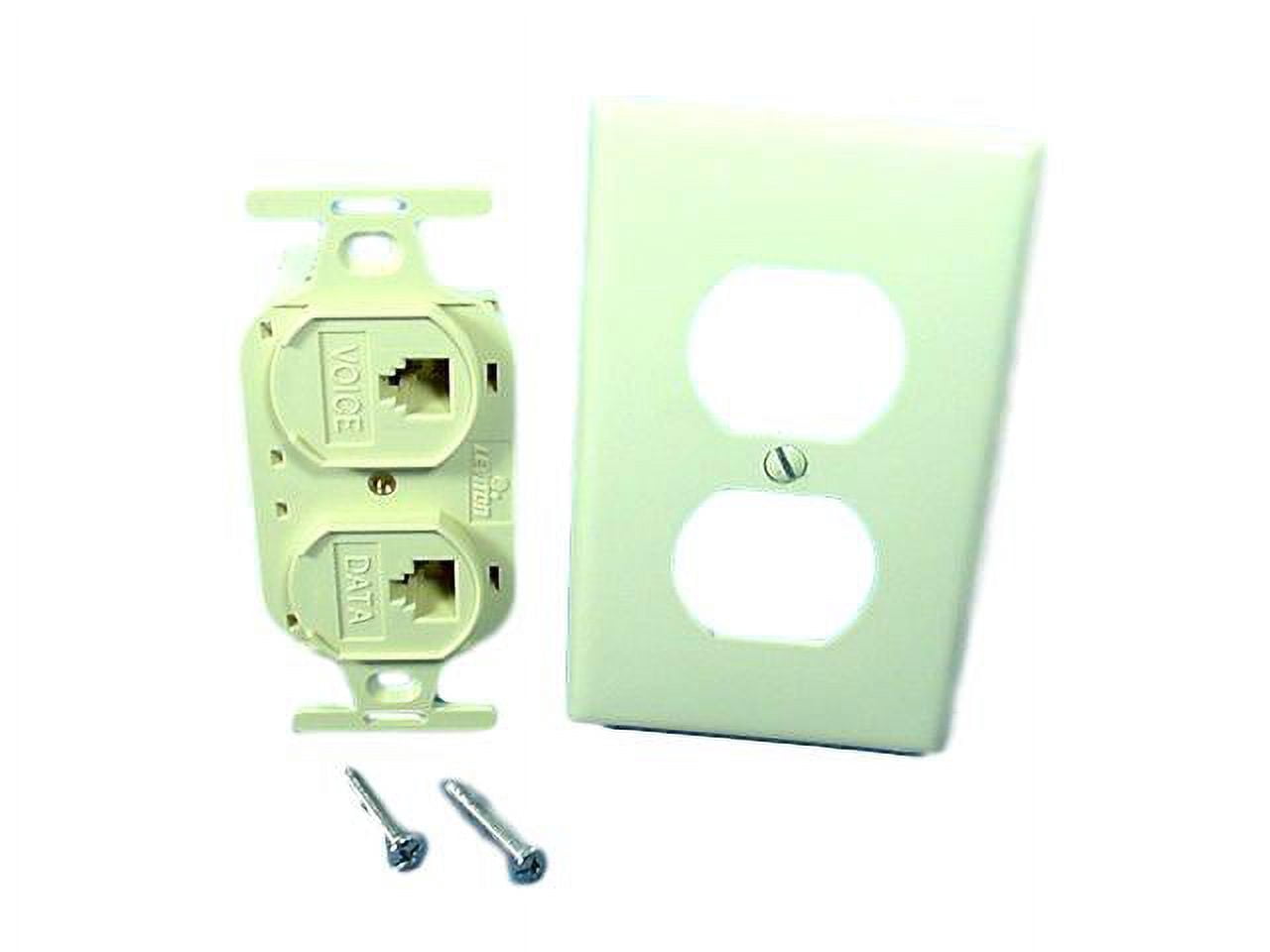 Leviton 41365-IDI Telephone Type 106 Duplex Insert Flush Wall Jack ...
