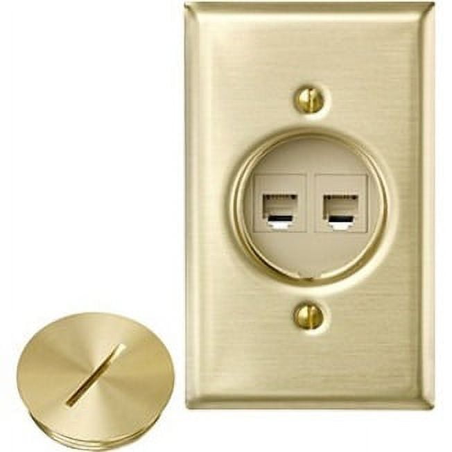 Leviton 41652-6 QuickPort Floor Jack Assembly, Two 6-Conductor ...