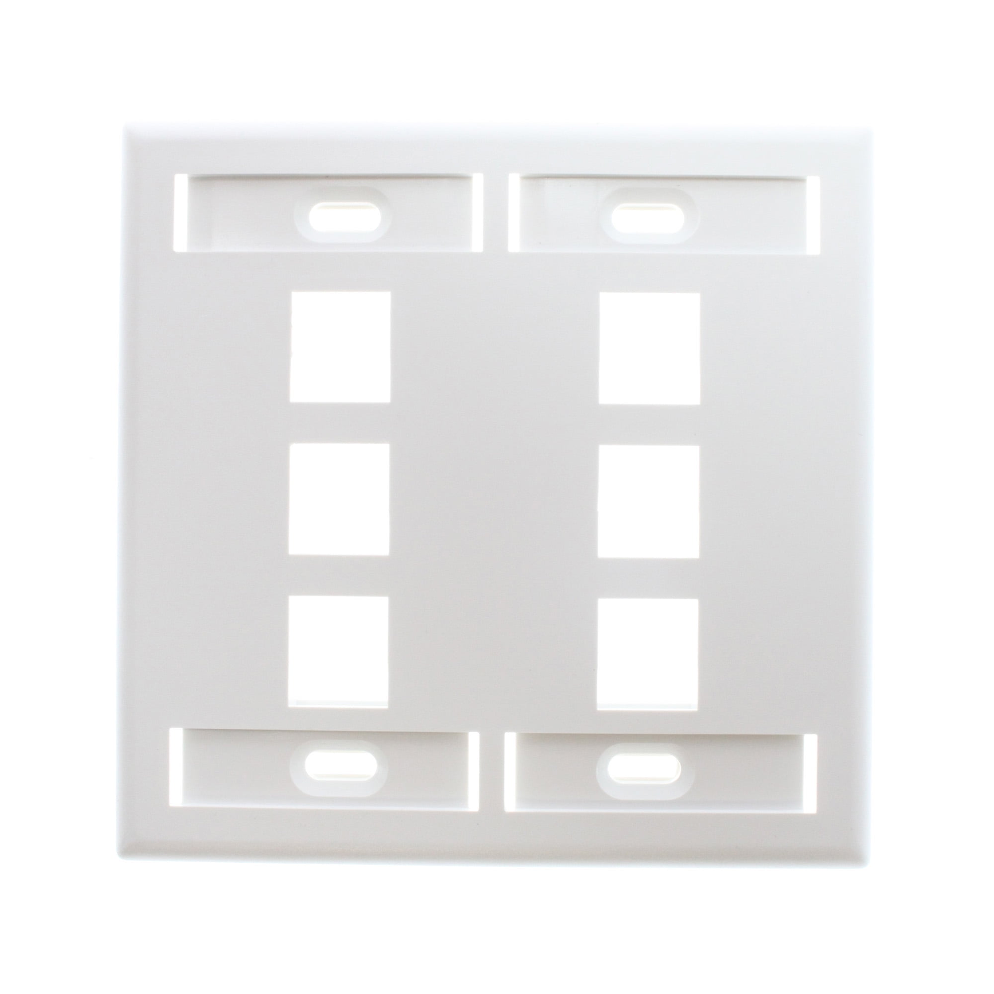 Leviton 42080-6WP 6-Port Dual Gang QuickPort Wallplate with ID Windows ...