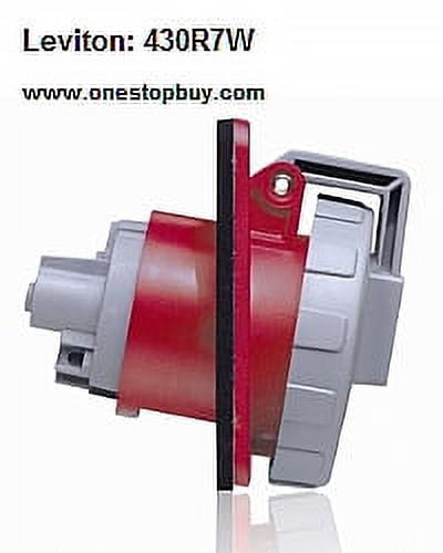 Leviton 430R7W, 30A 480V Red North American Pin and Sleeve Receptacle ...