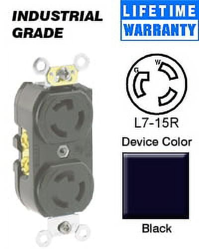 Leviton 4750 Duplex Receptacle Locking Blade L7-15R 15A 277V 2P3W ...