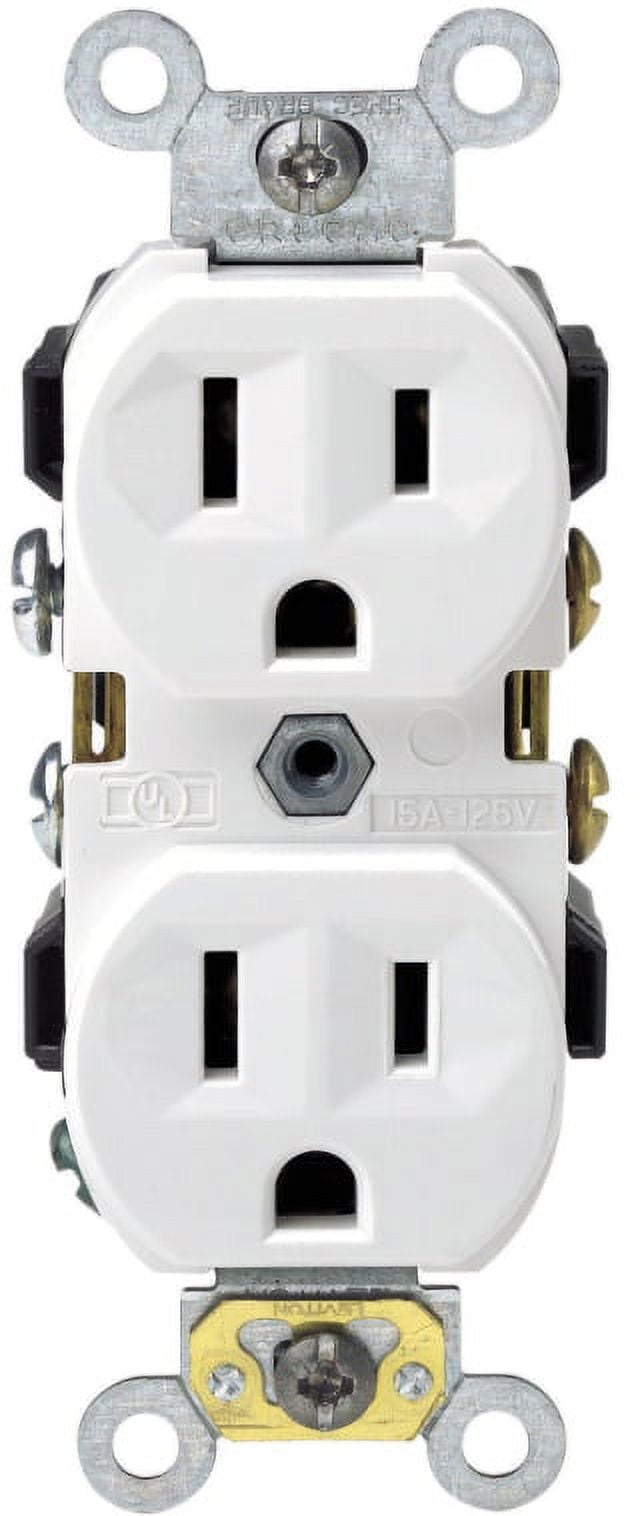 Leviton 5014-WSP 15 Amp, 125 Volt, Receptacle Duplex, 2 Pole, 3 Wire ...