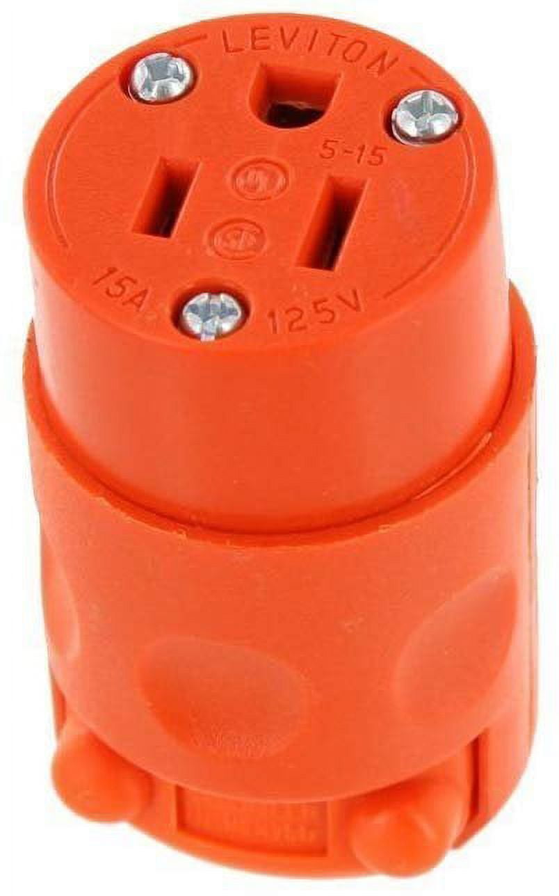 Leviton 3-Wire Connector 515CV-OR Straight Blade - 15 Amp 125V - 10 ...
