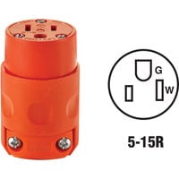 Leviton 515CV-OR Electrical Connector, 2 -Pole, 15 A, 125 VAC, NEMA ...