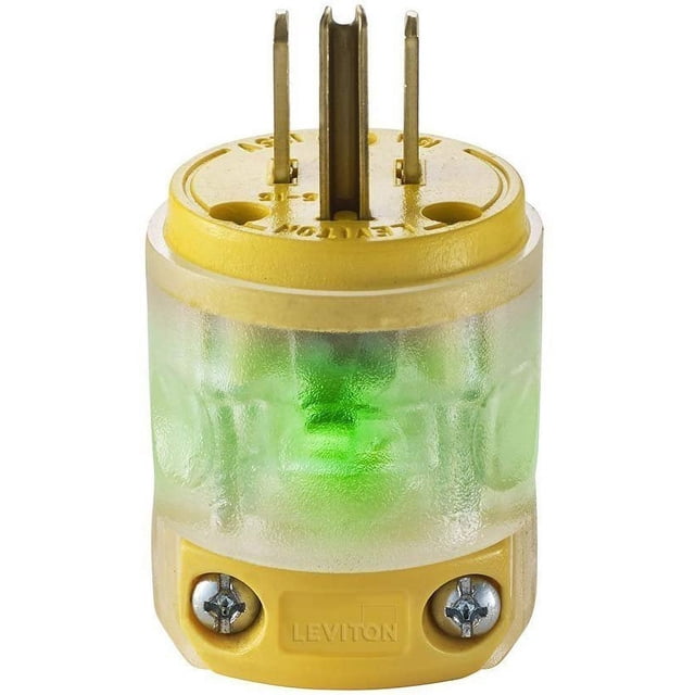 Leviton 515PV-LIT 10 Pack 15 Amp Straight Blade Grounding Lighted Plug ...