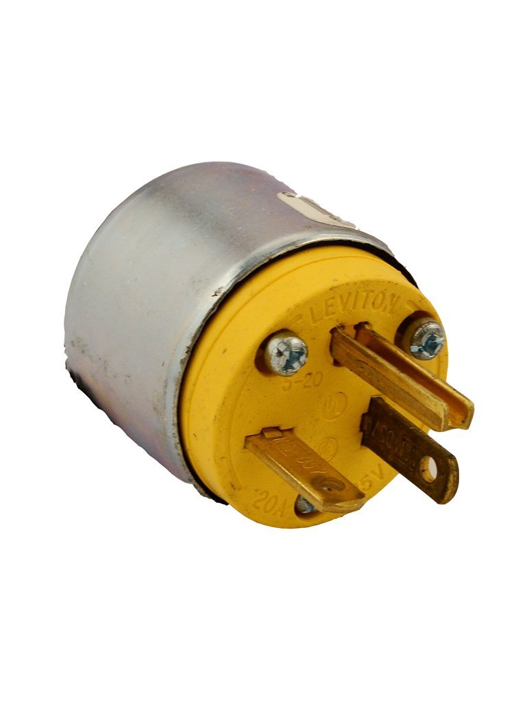 Leviton 520PA 20 Amp, 125 Volt, Plug, Armored, Grounding, Steel ...