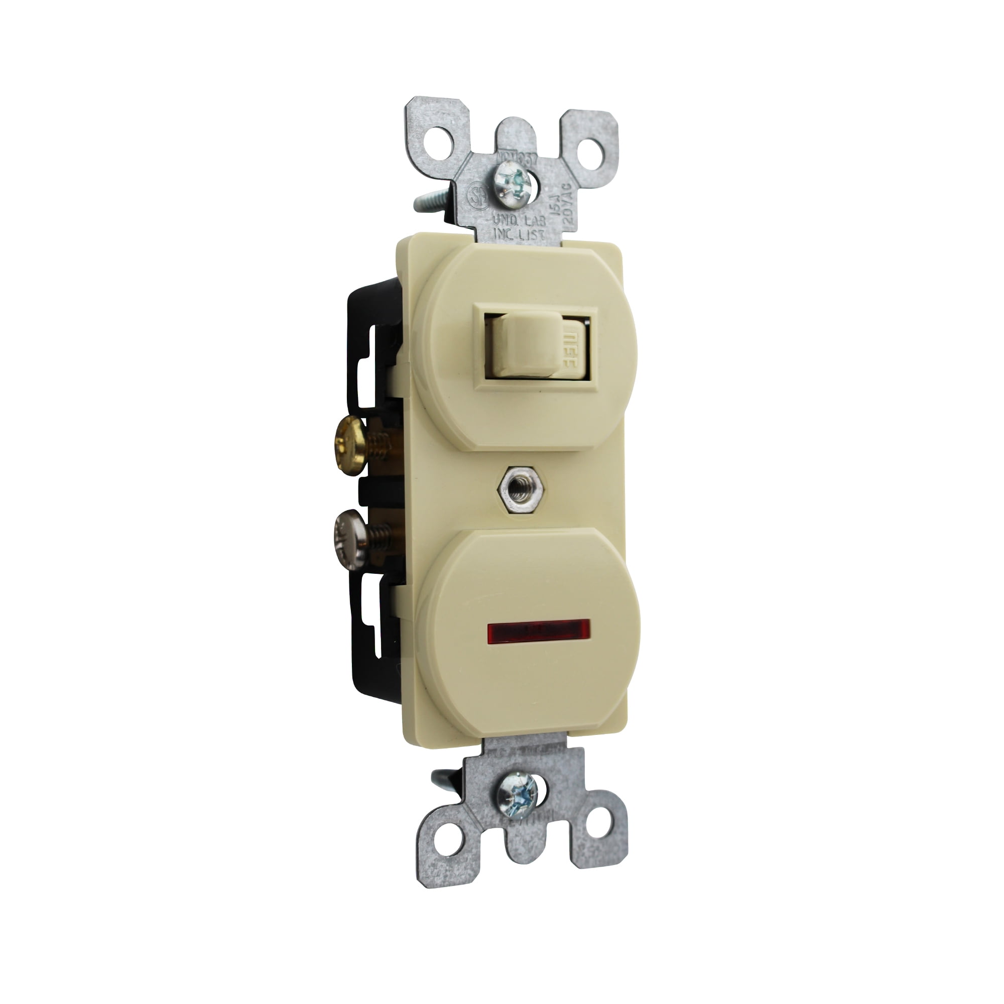 Leviton 5226-I 15 Amp, 120 Volt, Duplex Style Single-Pole, Neon Pilot ...